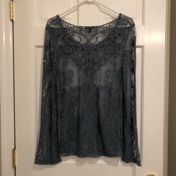 Cupio | Tops | Cupio Blue Crochet Scroll Top Sm Nwot | Poshmark